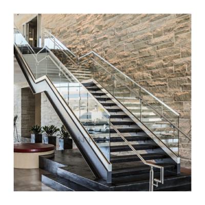 China Contemporary aluminum straight stair design l shape-d wood stairs for sale
