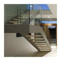 China The best carbon steel straight staircase durable wood stairs for sale