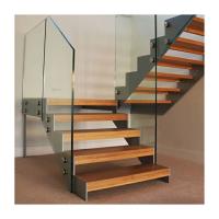 China Manufacturer supply hight -end straight staircase used indoor solid wood handrail stairs for sale