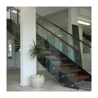 China A variety of stainless steel straight stairs decorative wooden steps staircase for sale