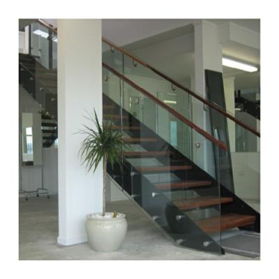 China A variety of stainless steel straight stairs decorative wooden steps staircase for sale
