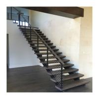 China Manufacturer nterior Straight Granite Stairs special wood railing staircase for sale