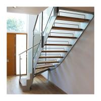 China Simple design straight staircase excellent packing america oak wood stair for sale
