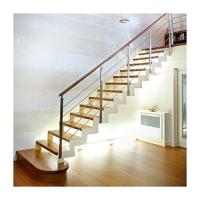 China Simple design straight staircase excellent packing america oak wood stair for sale