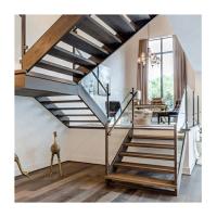 China Simple design straight staircase excellent packing america oak wood stair for sale
