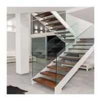 China Art gallery exterior aluminum straight stair design wooden u shaped stair for sale
