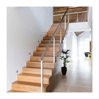 China Art gallery exterior aluminum straight stair design wooden u shaped stair for sale
