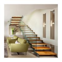 China Factory price timber straight stairs classic wooden staircase for sale