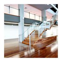 China China supplier wodd straight stairs beautiful color wood tread staircase for sale