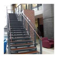 China Professional customized outdoor straight stairs brown solid wood tread staircase for sale