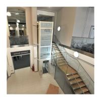 China China supplier height quality library straight stairs gray wood tread staircase for sale