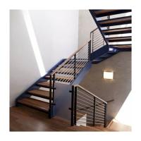 China China supplier height quality library straight stairs gray wood tread staircase for sale