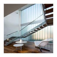 China Perfect quality height quality walnut straight stairs red wooden tread staircase for sale
