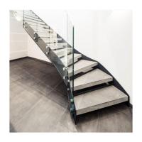 China WilliamArchi fashion design straight stairs rubber wood tread staircase for sale