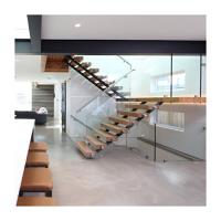 China Good quality steel straight stairs steel-wood staircase for sale