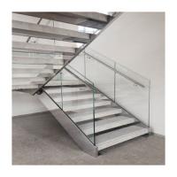 China Factory square straight stairs wood handrail staircase for sale