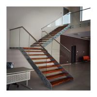 China Excellent quality metal used straight stairs modern wooden staircase for sale