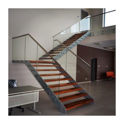 China Excellent quality metal used straight stairs modern wooden staircase for sale