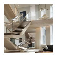 China Excellent quality metal used straight stairs modern wooden staircase for sale