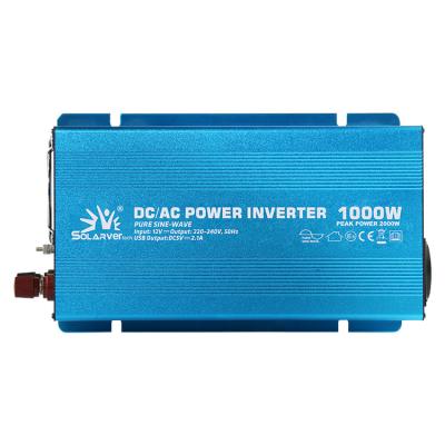 China Aluminum Multiscene Inverter 12V Pure Sine Wave LED Digital Control 1000 Watt for sale