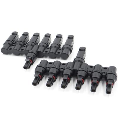 China MC4 1000V DC T Branch Solar Panel Male Female Connectors Moistureproof for sale