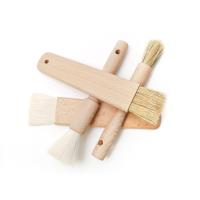 China Natural Bristle Wooden Pastry Brush Wood Basting Brush For Baking Customized for sale