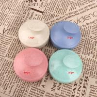 China Wheat Straw Silicone Hair Brush Massager Silicone Scalp Shampoo Brush Private Logo for sale