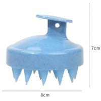 China Wheat Straw Silicone Hair Brush Massager Silicone Scalp Shampoo Brush Private Logo for sale