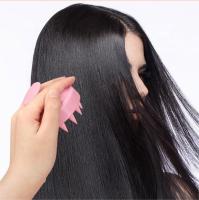 China Wheat Straw Silicone Hair Brush Massager Silicone Scalp Shampoo Brush Private Logo for sale