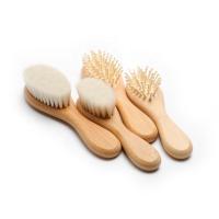 China Customized Wood Baby Brush Set With Soft Bristles Natural Goat Hair 4Pcs for sale