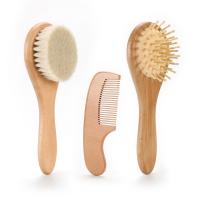 China Modern Goat Bristle Brush Wooden Baby Brush And Comb Set For Newborns for sale