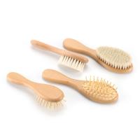 China Modern Goat Bristle Brush Wooden Baby Brush And Comb Set For Newborns for sale