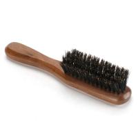 China Boar Bristle Beard Brush Comb Set Black Color Wood Material for Men Beard Hair Grooming for sale