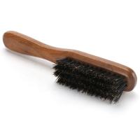 China Boar Bristle Beard Brush Comb Set Black Color Wood Material for Men Beard Hair Grooming for sale