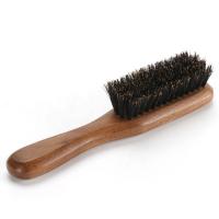 China Boar Bristle Beard Brush Comb Set Black Color Wood Material for Men Beard Hair Grooming for sale