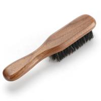 China Boar Bristle Beard Brush Comb Set Black Color Wood Material for Men Beard Hair Grooming for sale
