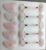 China Jade Stone Rose Quartz Face Body Roller Body Guasha Tool For Massage SPA Beauty Tool for sale