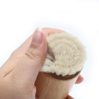 China Wooden Handle Facial Cleaning Brush Makeup Remover Brush With Super Soft Goat Bristle for sale