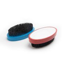 China Customize Beard Brush With Mirror Natural Wood Medium Mixed Boar Bristle Brush for sale