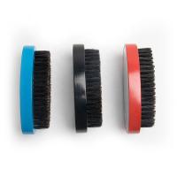 China Customize Beard Brush With Mirror Natural Wood Medium Mixed Boar Bristle Brush for sale