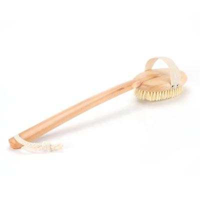 China Vegan Sisal Body Dry Brush Detachable Natural Beechwood Long Handle for sale