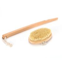 China Vegan Sisal Body Dry Brush Detachable Natural Beechwood Long Handle for sale