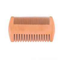 China Double Sides Mens Wooden Beard Comb Wooden Mustache Comb Custom Logo for sale
