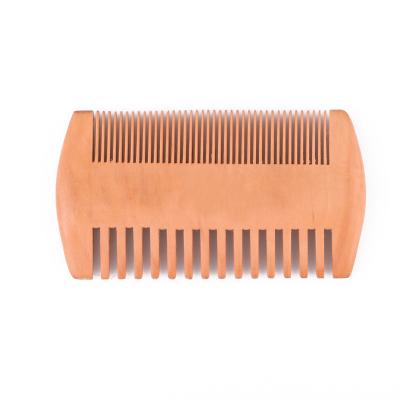 China Double Sides Mens Wooden Beard Comb Wooden Mustache Comb Custom Logo for sale