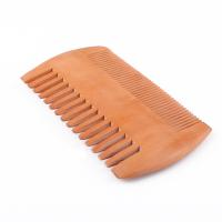 China Double Sides Mens Wooden Beard Comb Wooden Mustache Comb Custom Logo for sale