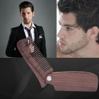China Black Walnut Handle Folding Wood Comb Beard Folding Comb 18.5*3.6cm for sale