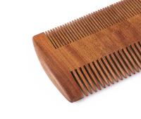 China Custom Logo Double Side Sandalwood Beard Comb Antistatic Mustache Comb for sale