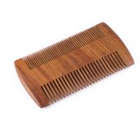China Custom Logo Double Side Sandalwood Beard Comb Antistatic Mustache Comb for sale