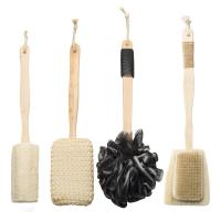 China Natural Copper Fibers Vegan Bristle Wooden Body Massage Brush 0.15kg for sale