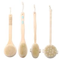 China Natural Copper Fibers Vegan Bristle Wooden Body Massage Brush 0.15kg for sale